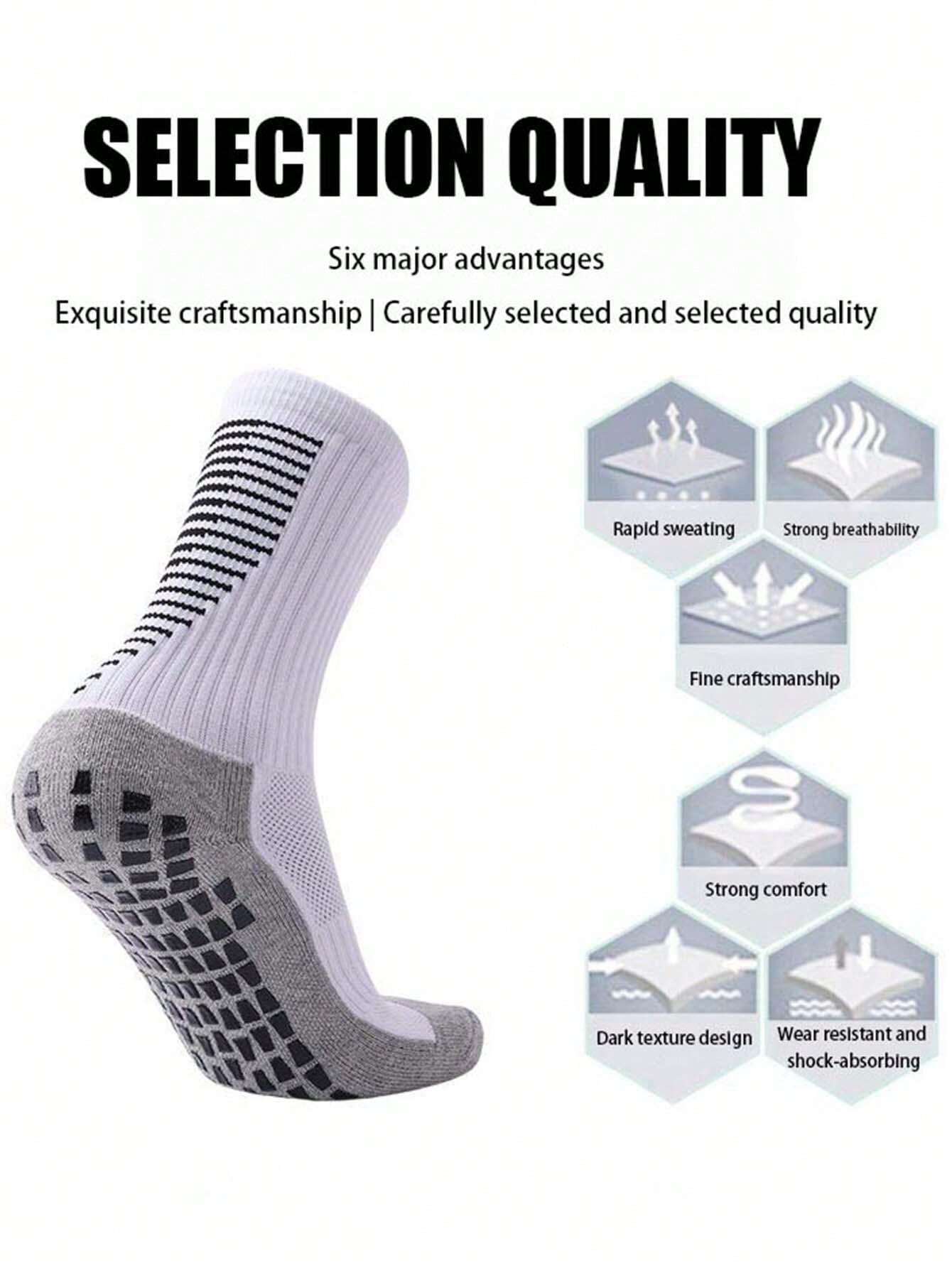 [1 Pair Black] Horizontal Line Football Socks Breathable Shock ...