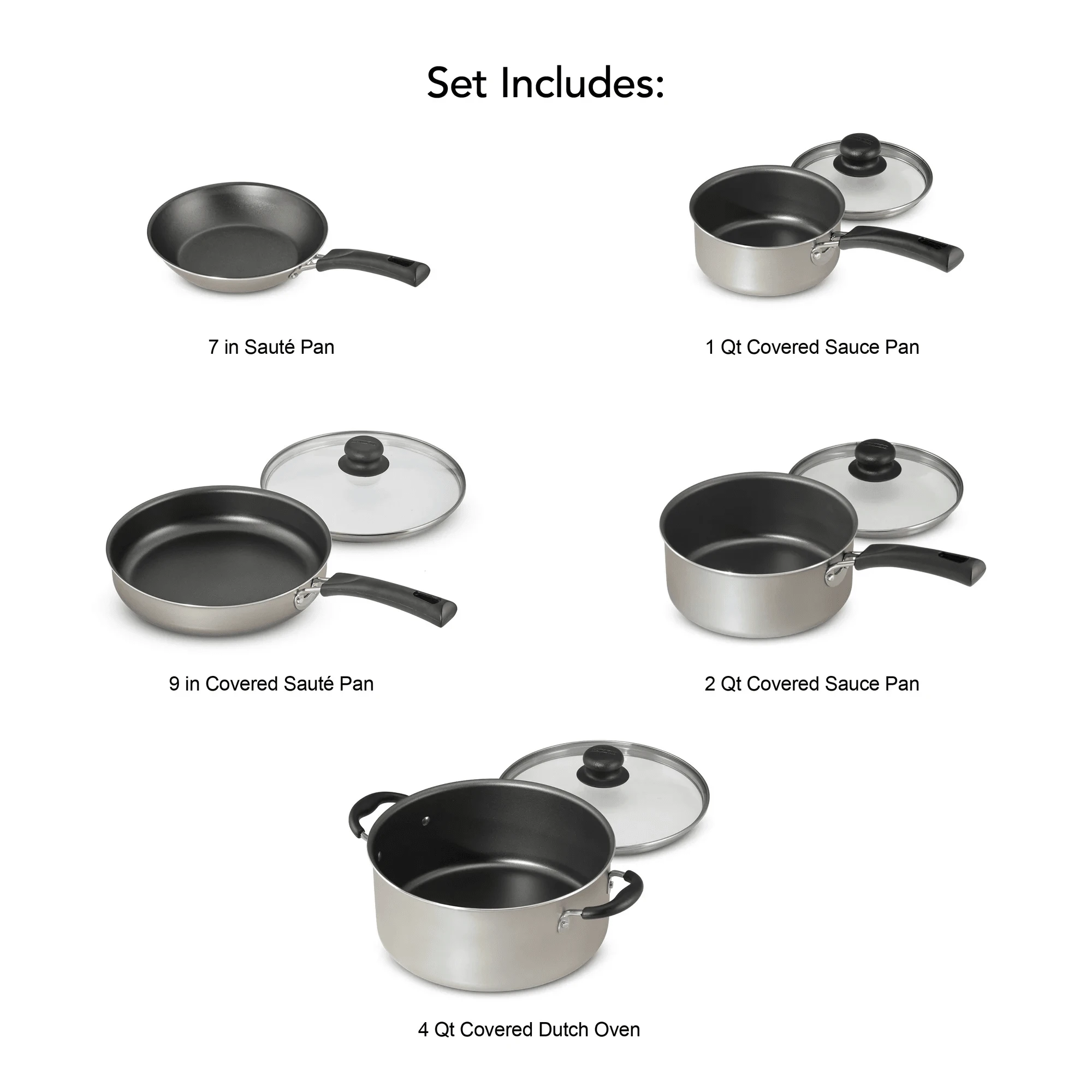 9-Piece Non-Stick Cookware Set, Champagne | SHEIN USA