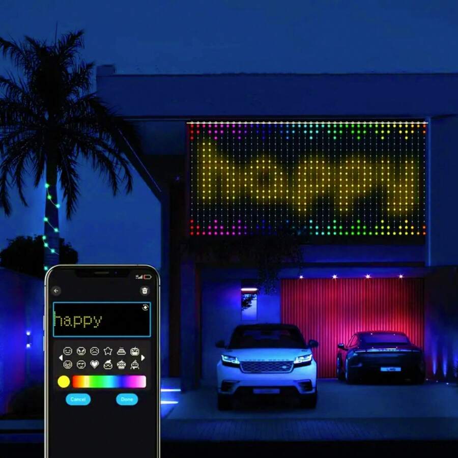 Smart RGB Curtain Lights, 400 LED Color Changing Wall Lights With Timed ...