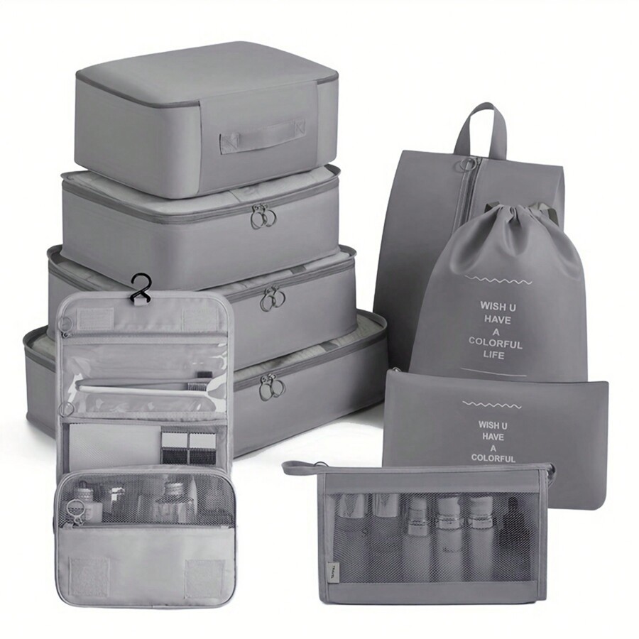 9 Piece Set Travel Storage Bags Clothes Underwear Cosmetic Shoe Luggage ...