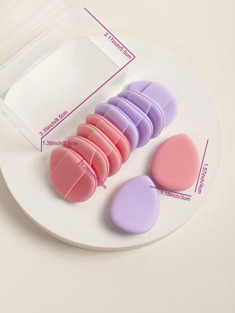 10pcs Mini Finger Air Cushion Puff Set With Storage Box, Including Air ...