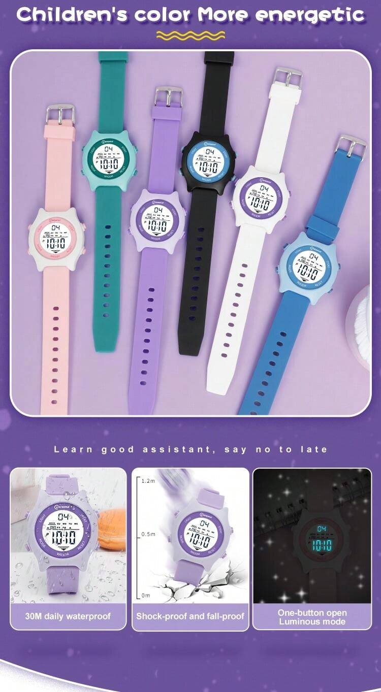 Mingrui Genuine Simple Colorful Children's Electronic Watch For Girls ...