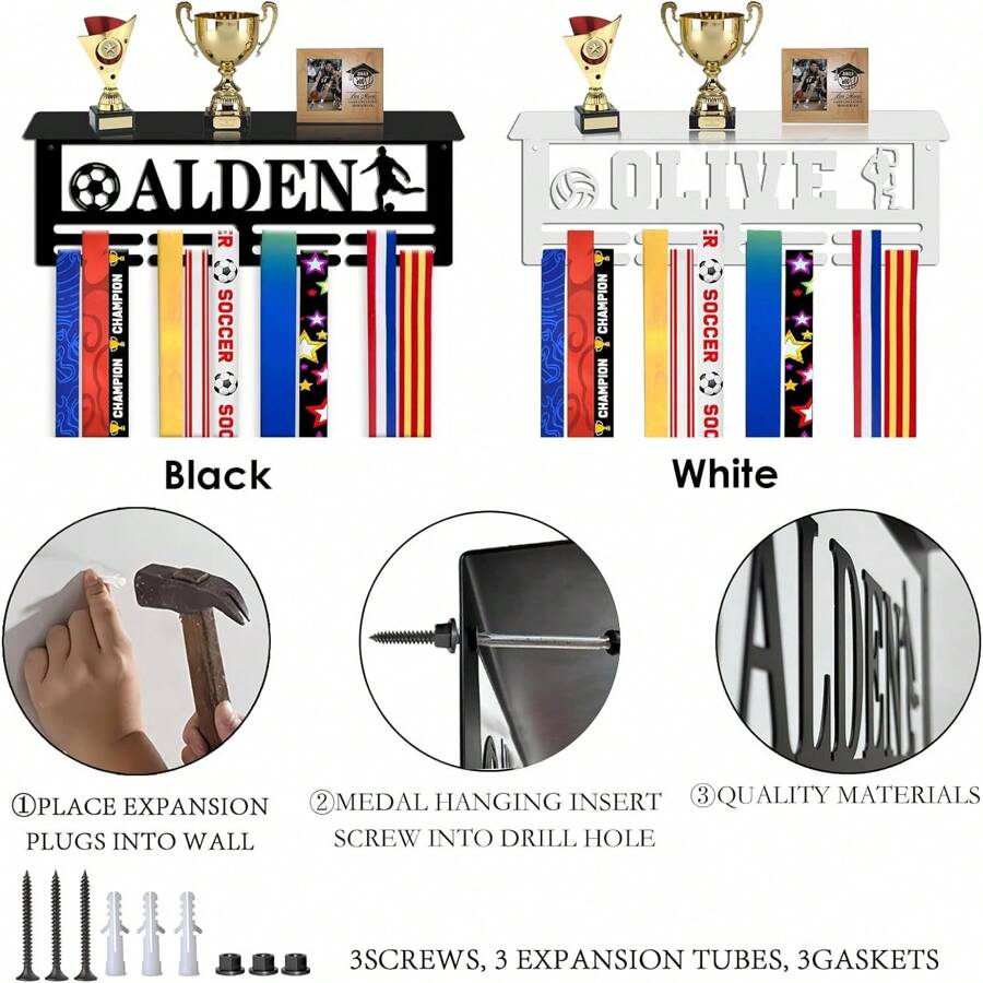 Personalized Medal Hanger Display Holder Rack For Awards Or Ribbons ...