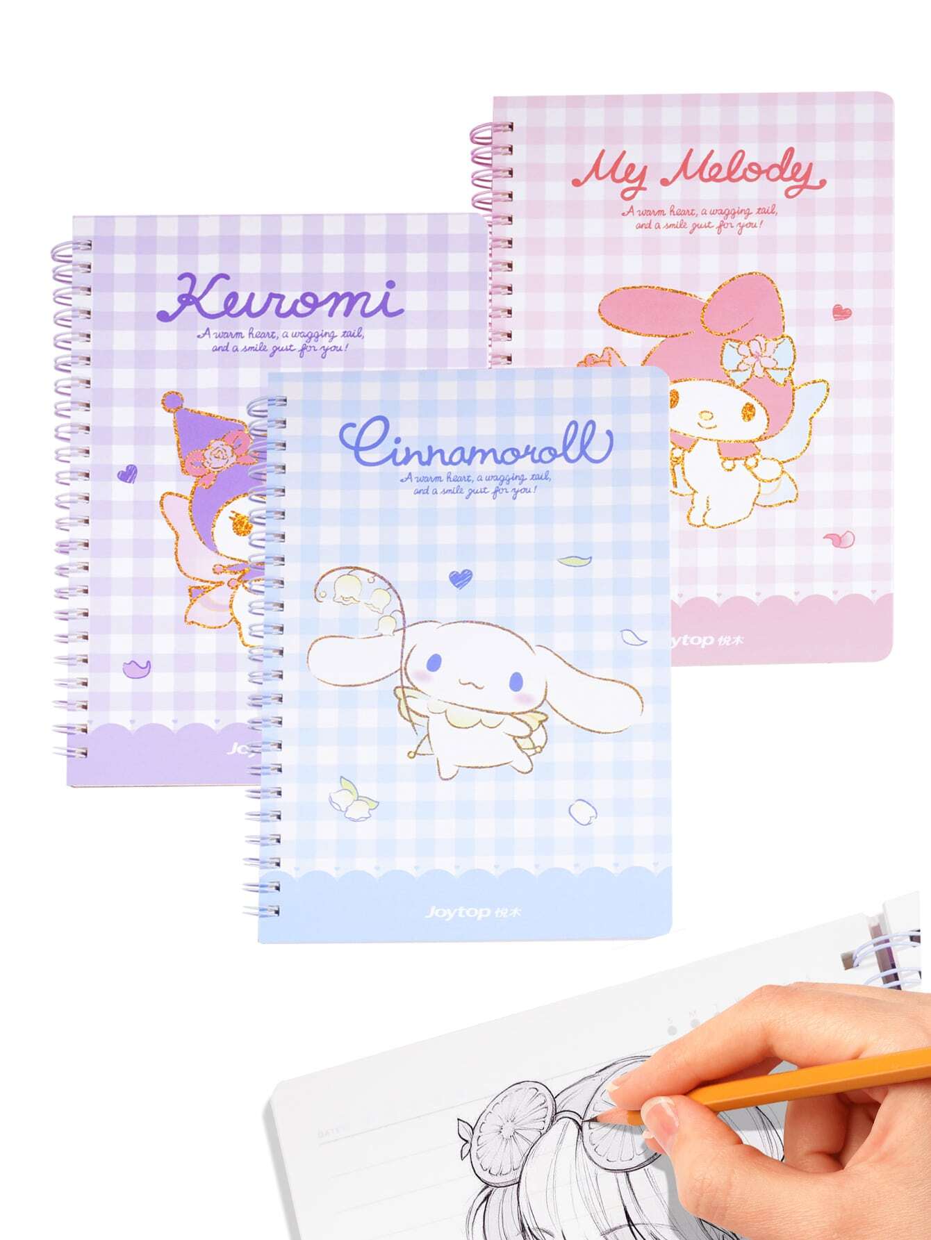 Genuine Sanrio Kuromi Hello Kitty Cinnamoroll Kuromi My Melody Notebook ...