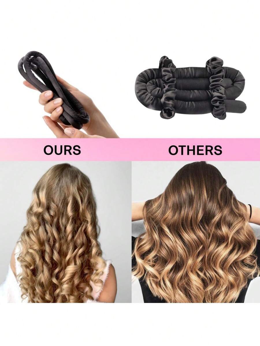 1pc Extra-Long Thin No-Heat Curling Wand Set, Fine & Dense Wavy Hair ...