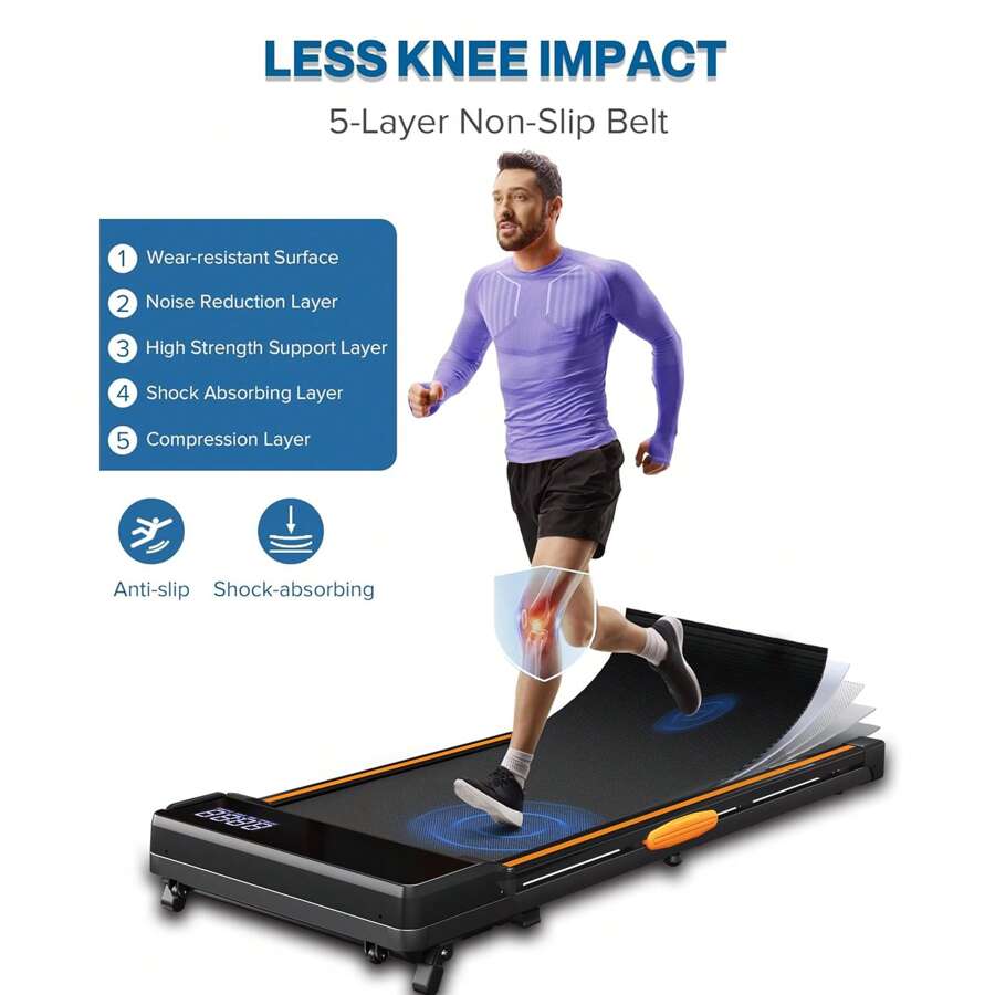 Incline Walking Pad Treadmill - Portable Under Desk Treadmill For Home ...