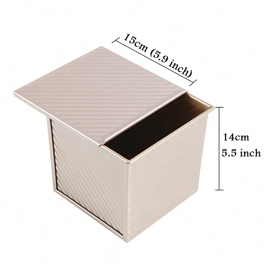 1LB Dough Square Pullman Loaf Pan With Lid,Non-Stick Square Corrugated ...