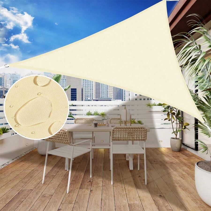 Outdoor Beige Triangle Sun Shade Canopy, For Patio, Awning, Canopy, UV ...
