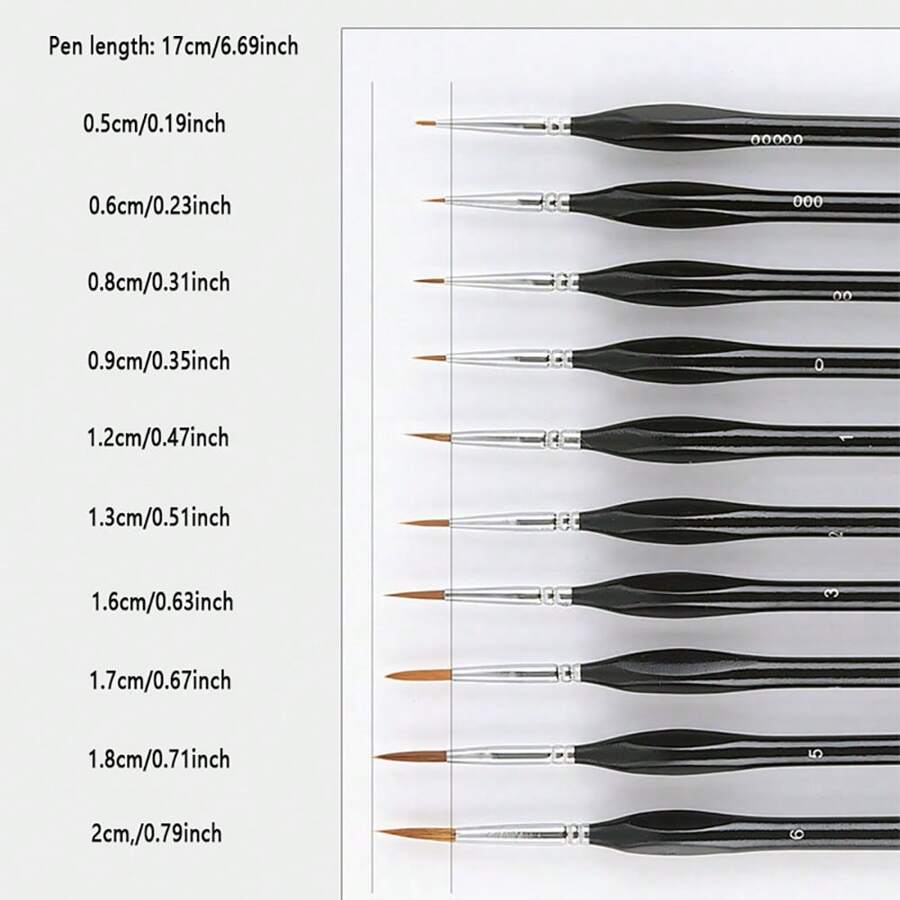 10 PCS Miniature Paint Brushes Kit, Fine Detail Painting Brush Micro Professional Tiny Paints ...