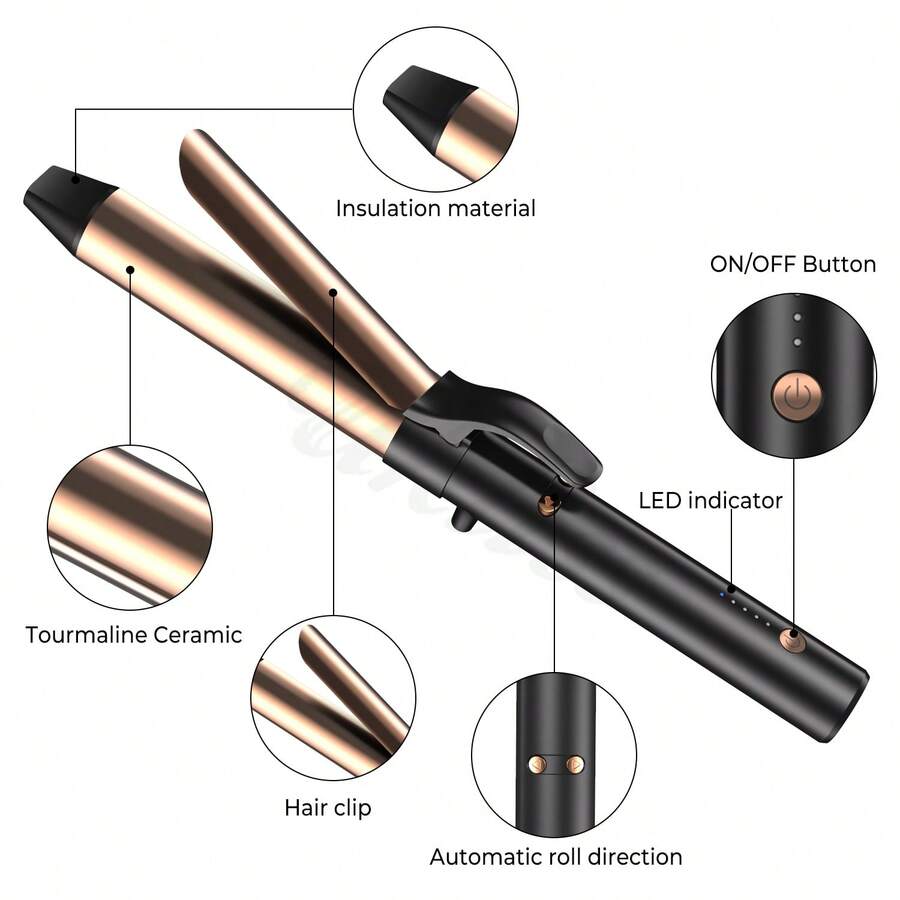 Travel Auto-Curling Iron 1 Inch, Dual Voltage For Europe Travel, 2 In 1 ...