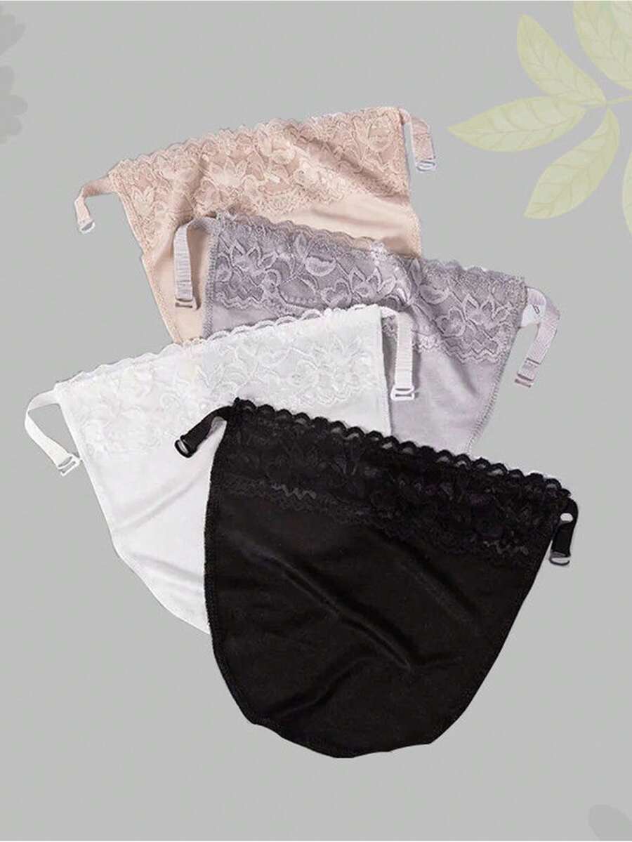 2pcs Contrast Lace Chest Cover, Invisible Anti-Peep Clip-On Detachable Breast Cover, Women's ...