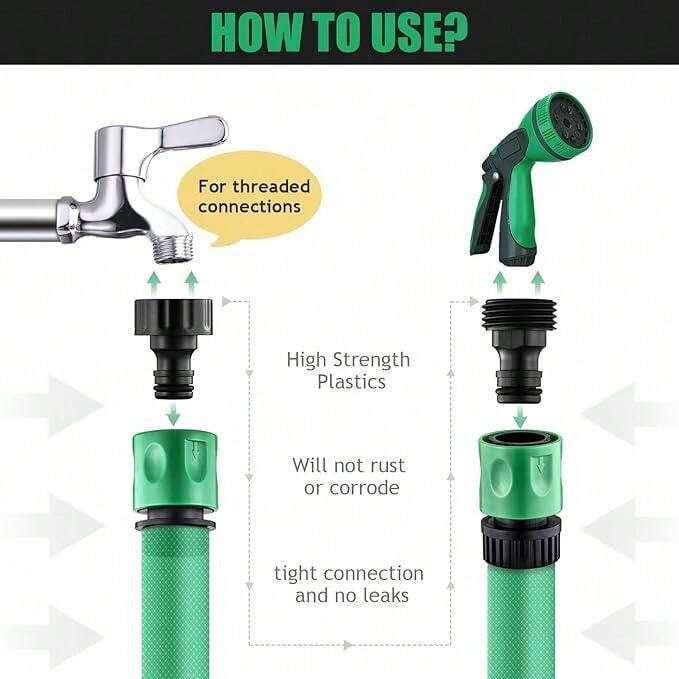 16 Pieces Garden Hose Quick Connect Fittings, Water Hose Quick ...