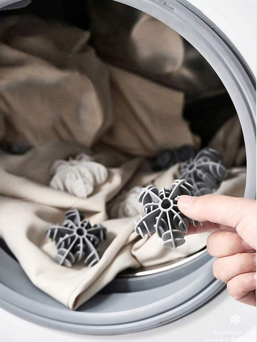 8pcs Snowflake Laundry Balls For Anti-Winding And Cleaning In Drum ...