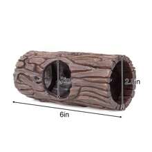 REPTIZOO Reptile Hide Cave Resin Hollow Tree Trunk Hideout Hermit Crab ...