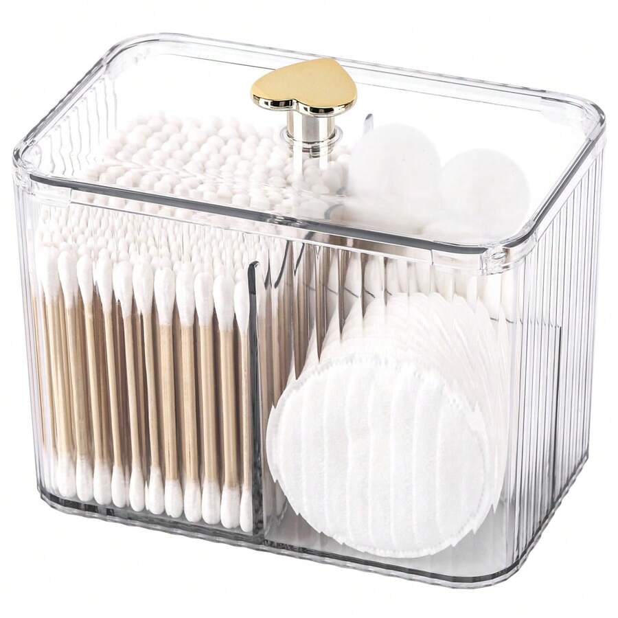 Qtip Holder, Cotton Pad Holder, Clear Bathroom Organizers And Storage ...