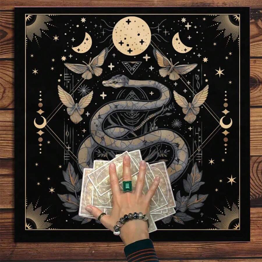 1pc Serpent Butterfly Moon Phase Altar Cloth Mysterious Reading ...
