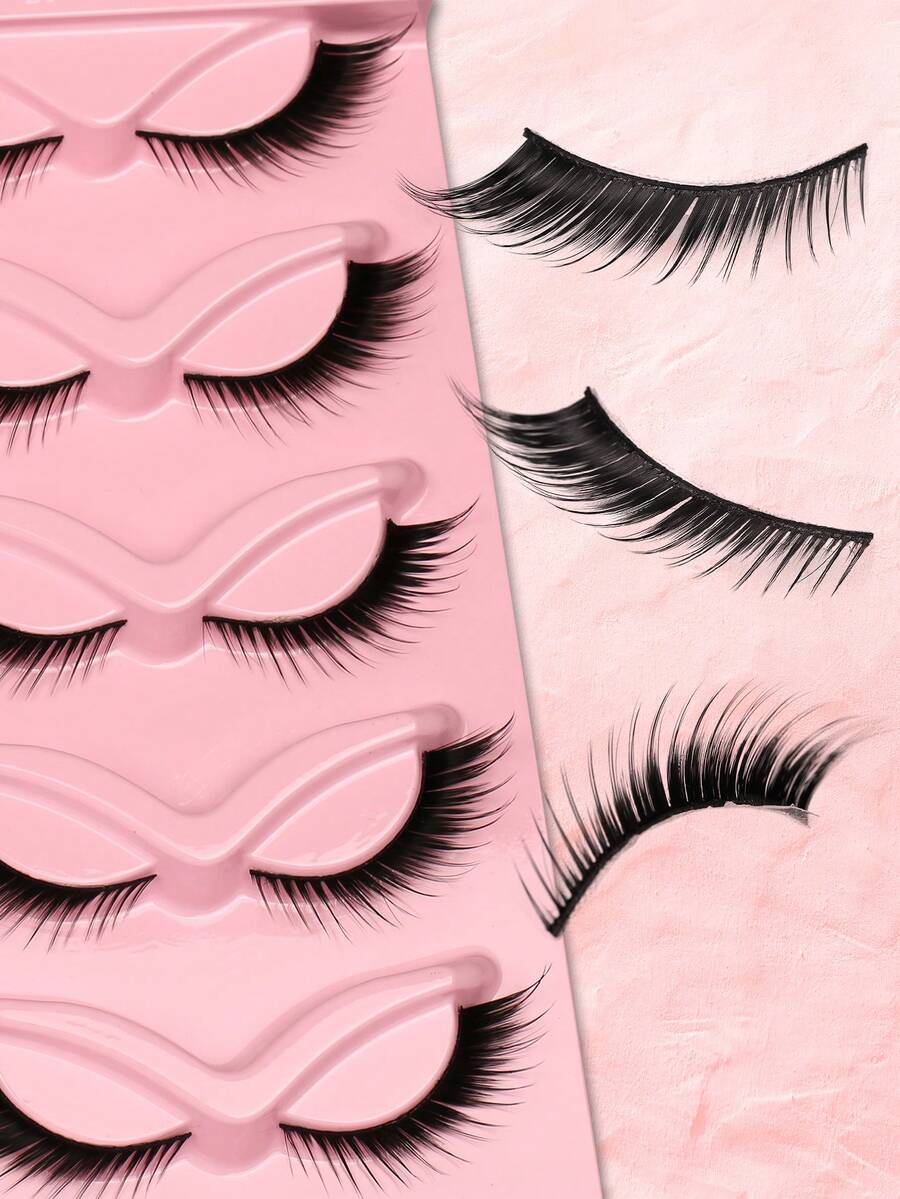 5 Pairs Fox Cat Eye Lashes Winged False Eyelashes With Effect Natural ...