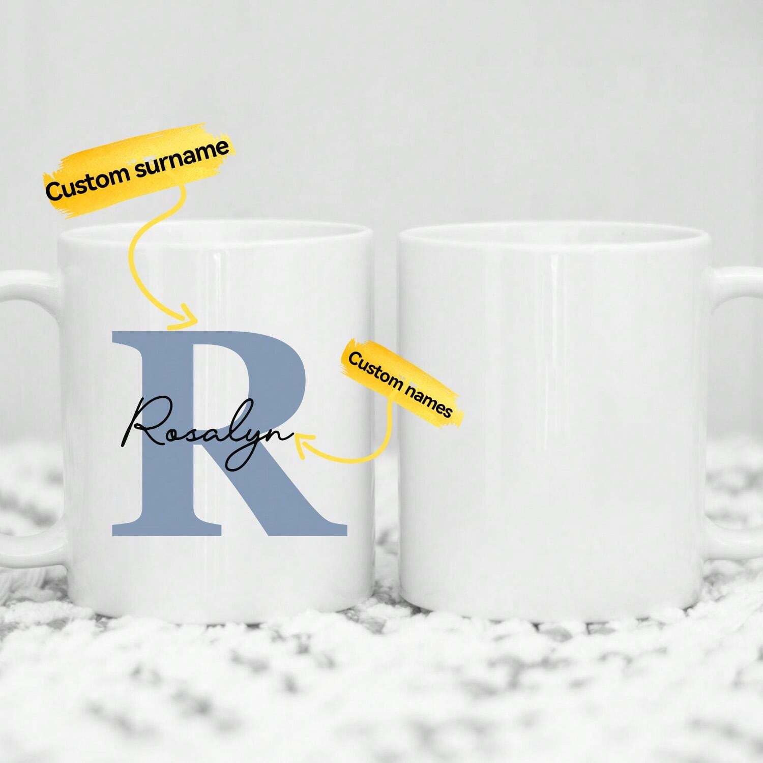 1 Piece Personalized Initials A-Z + Custom Name Mug - Design Custom ...