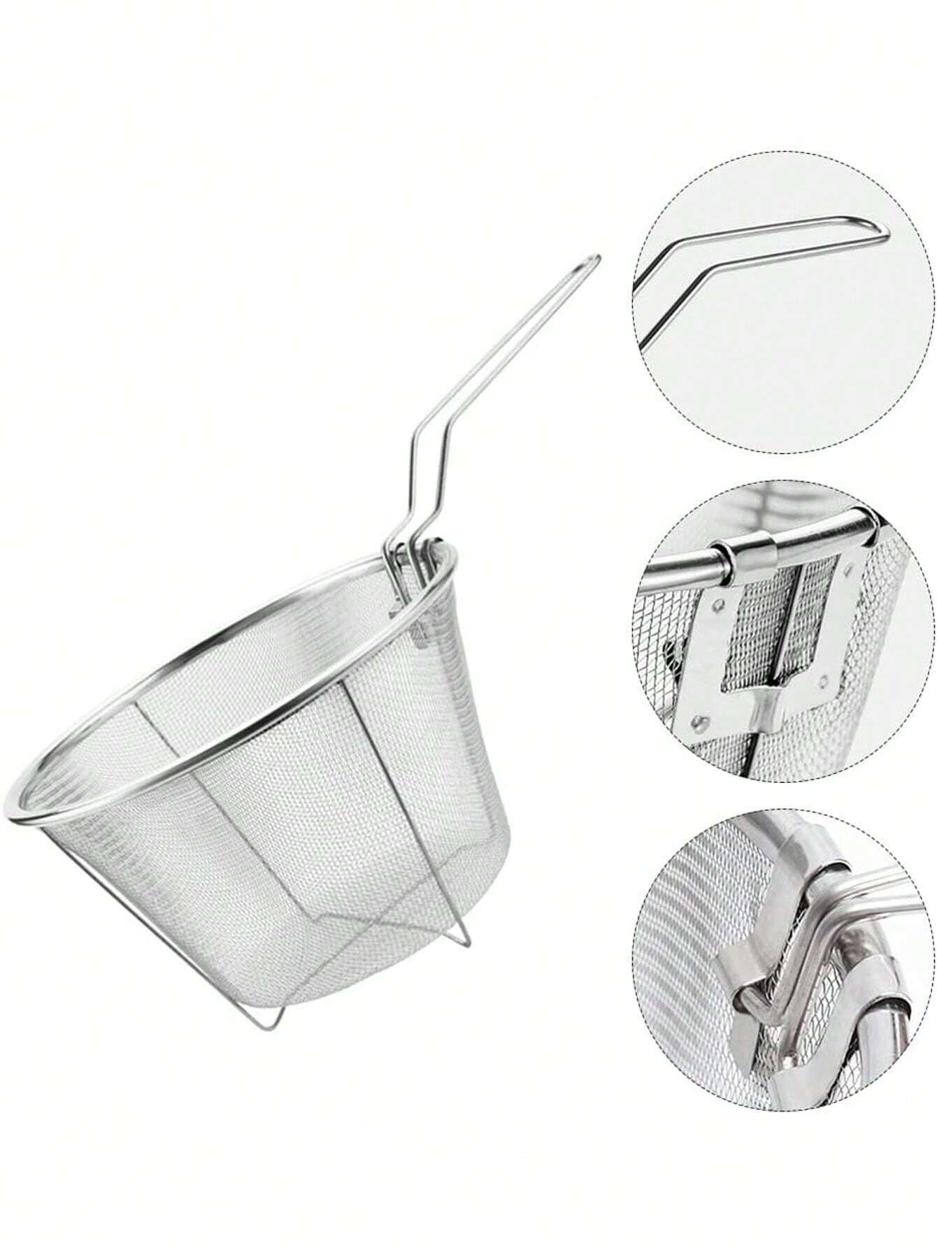 1PC Stainless Steel Deep Frying Basket, Fine Mesh Spider Strainer For ...