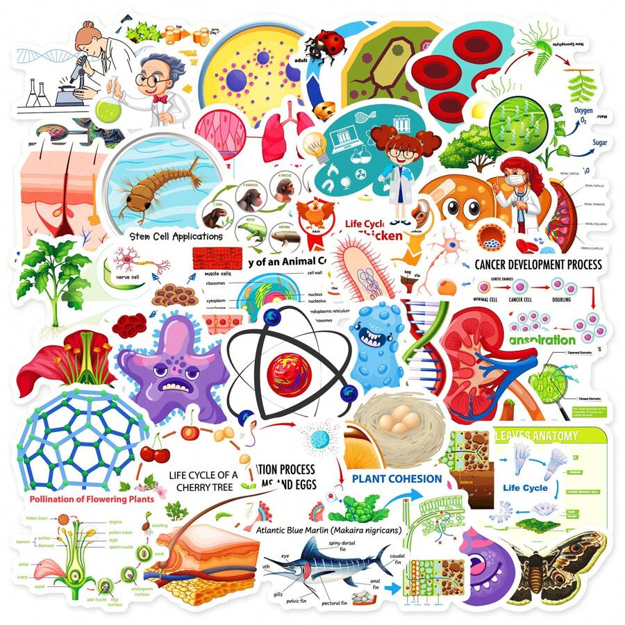 50Pcs Sciences Stickers For Teens Adults, Science Laboratory Classroom ...
