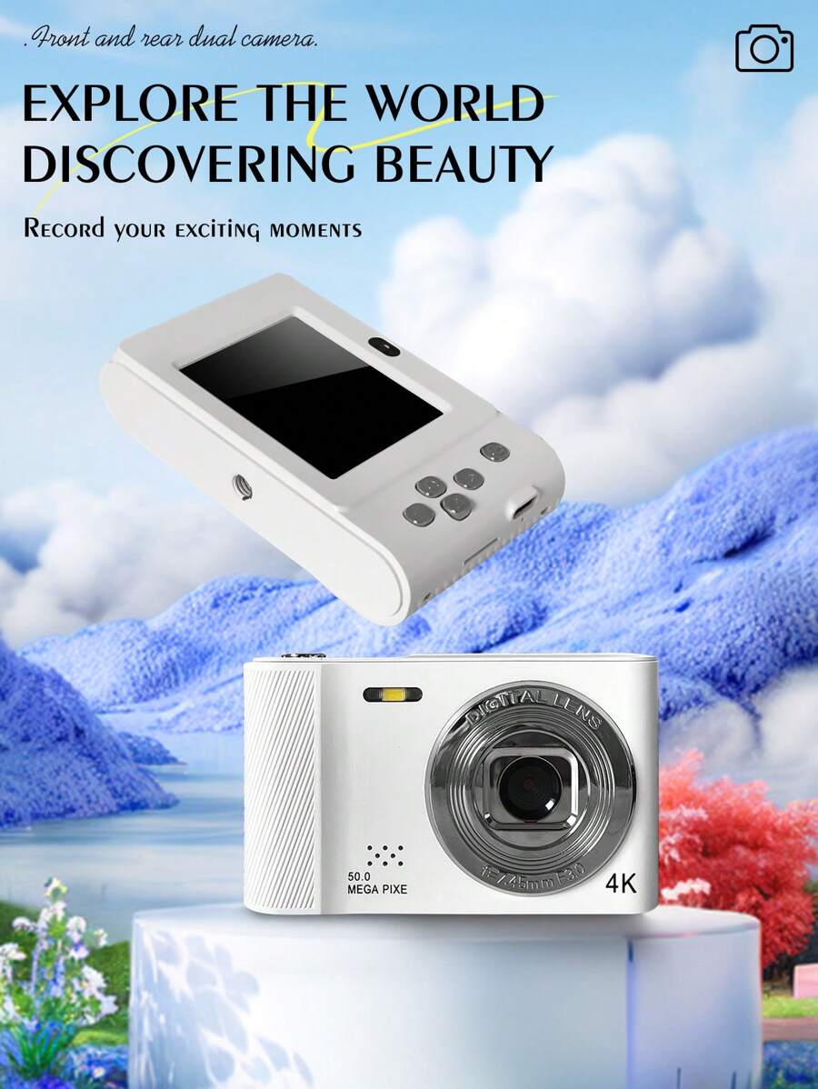 4K Digital Camera, High-Definition, High-Pixel, Selfie Enabled, Card ...