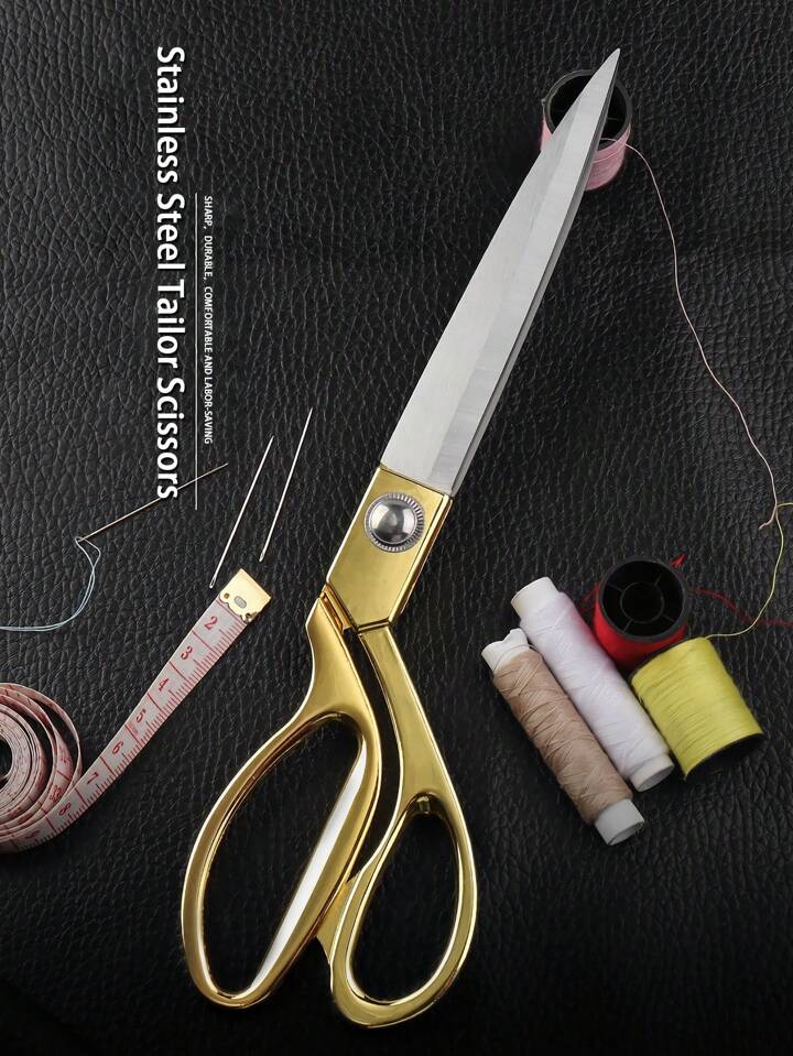 1psc Stainless Steel Gold Sewing Scissors Professional Tailor Scissors For Cutting Fabric Home Use SHEIN Singapore