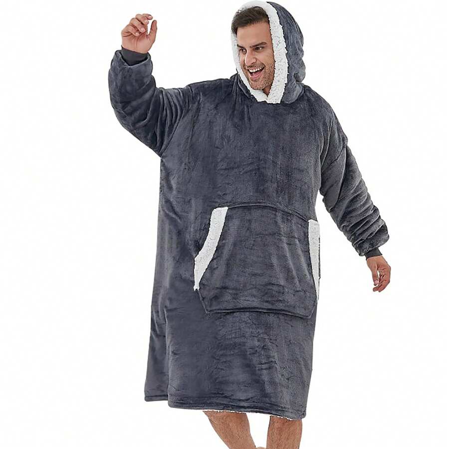 Extra Long Wearable Blanket Hoodie For Women Men Adults Oversized ...
