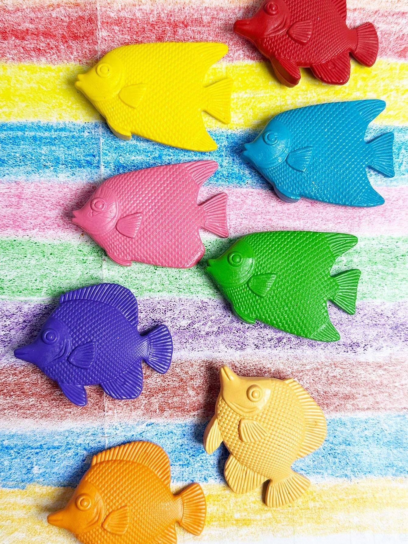 8-Colornovel, Creative, Cartooncute Fish Shaped Plastic Crayons. The ...