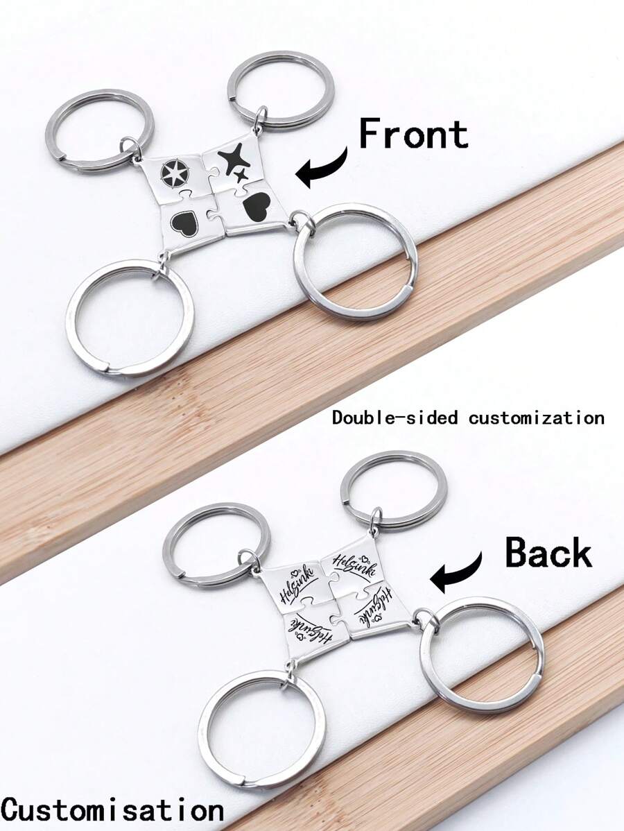 A Set Of 4 Customizable Razer Laser Engraved Double-Sided Keychains ...