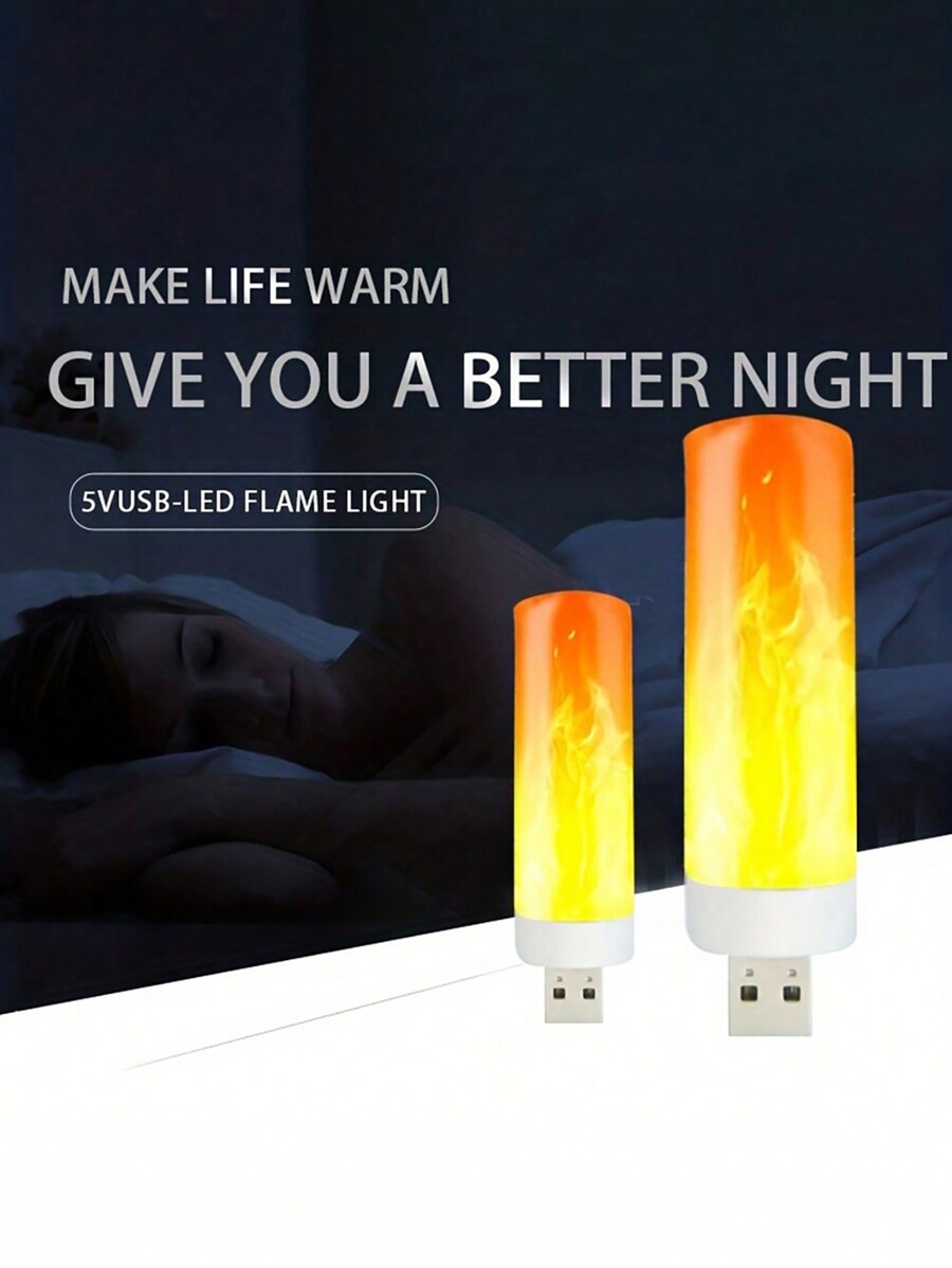 LED USB Flame Light, Atmosphere Light, Creative Flashing Flame Bulb ...