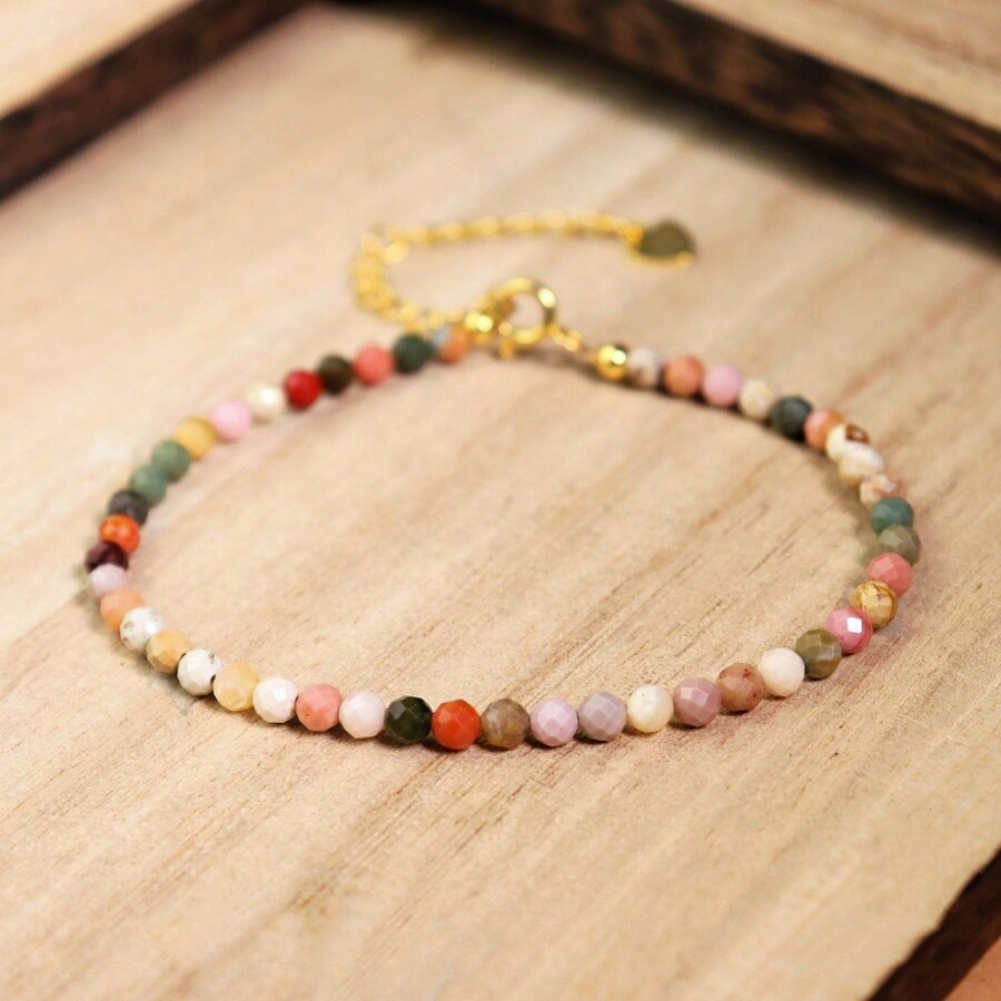 1pc Natural Alashan Agate Stone Bracelet - Alaska Agate Crystal ...