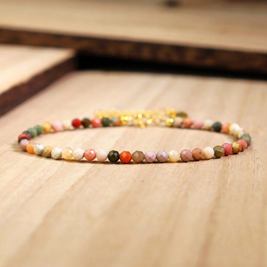 1pc Natural Alashan Agate Stone Bracelet - Alaska Agate Crystal ...