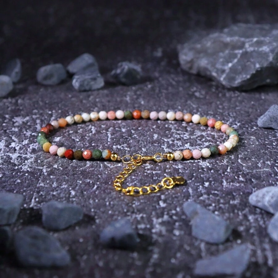 1pc Natural Alashan Agate Stone Bracelet - Alaska Agate Crystal ...