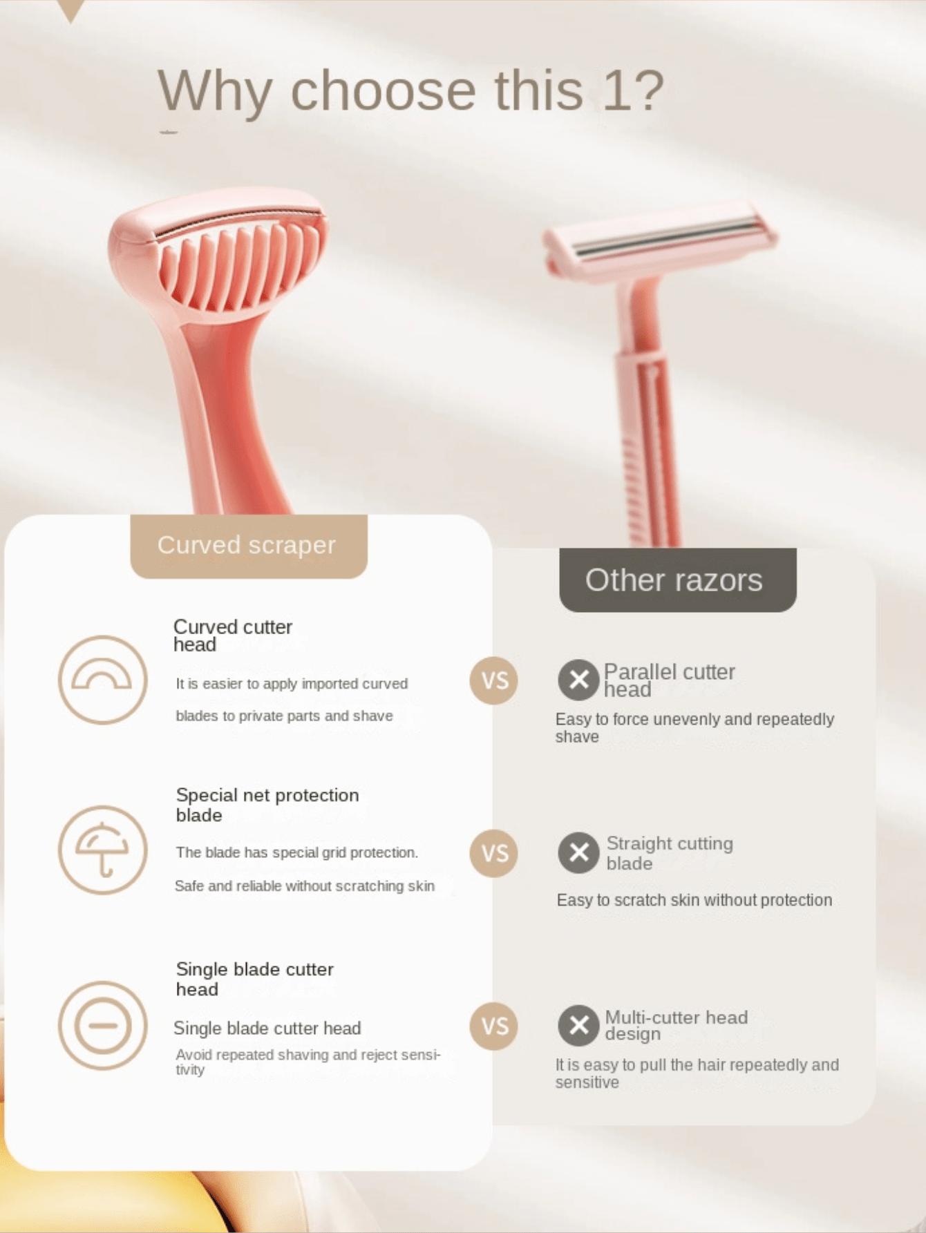 Beauty Showme Women's Personal Hair Removal Razor, All-Body Depilatory ...