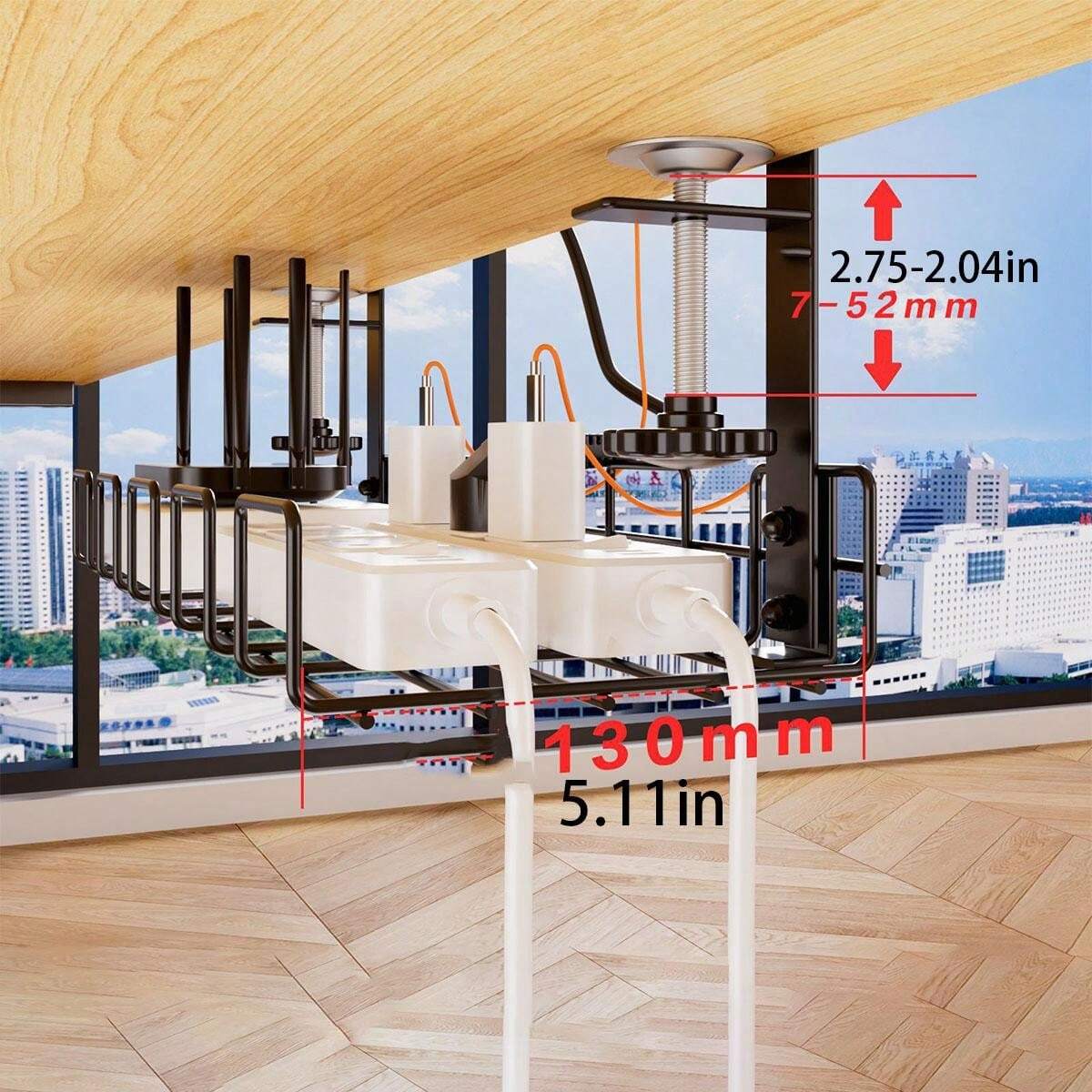 1pc Desk Organizer Shelf For Office Workstation, Under Desk Storage ...