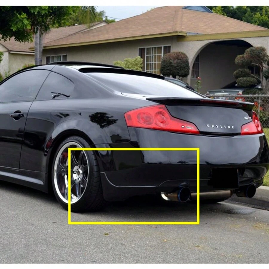 For 2003 - 2006 Infiniti G35 Coupe Black Rear Bumper Lip Mud Guards ...