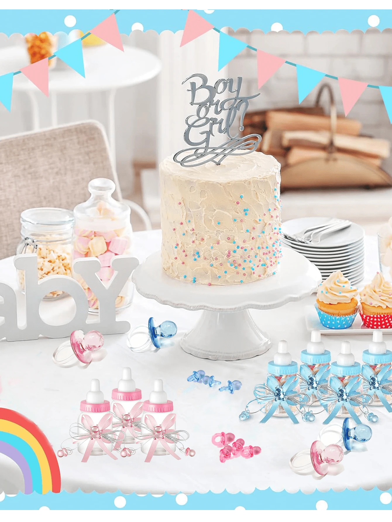 Acrylic Pacifiers For Gender Reveal Party Decorations For Adults - 2 ...