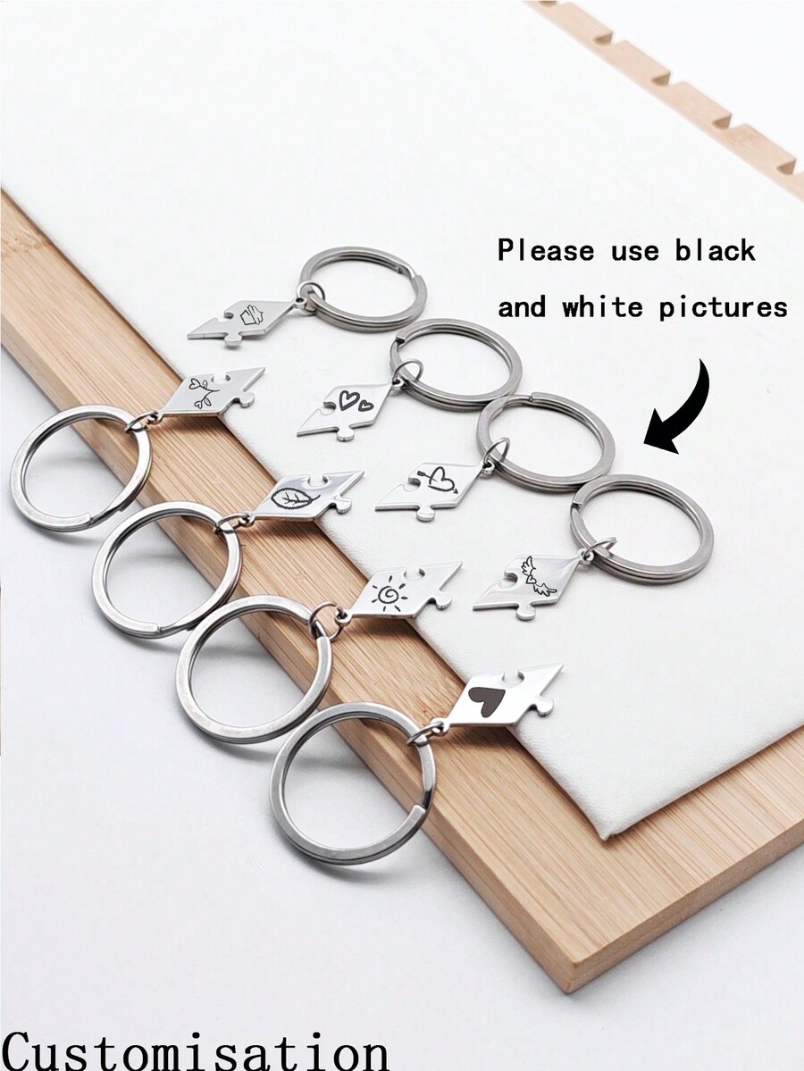 One Set Of 8 Personalized Laser-Engraved Keychains, Customized For Good ...