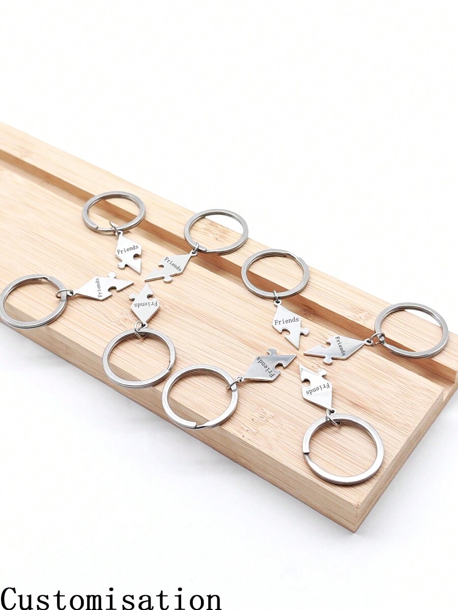 One Set Of 8 Personalized Laser-Engraved Keychains, Customized For Good ...