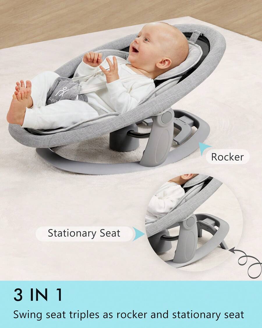 ANGELBLISS 3 In 1 Baby Swing With Motion Detection, Portable Baby ...