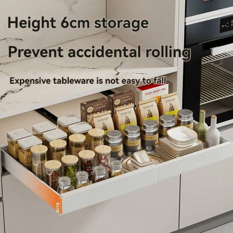 No Punching Retractable Cabinet Pull-Out Basket Pull-Out Storage Rack ...