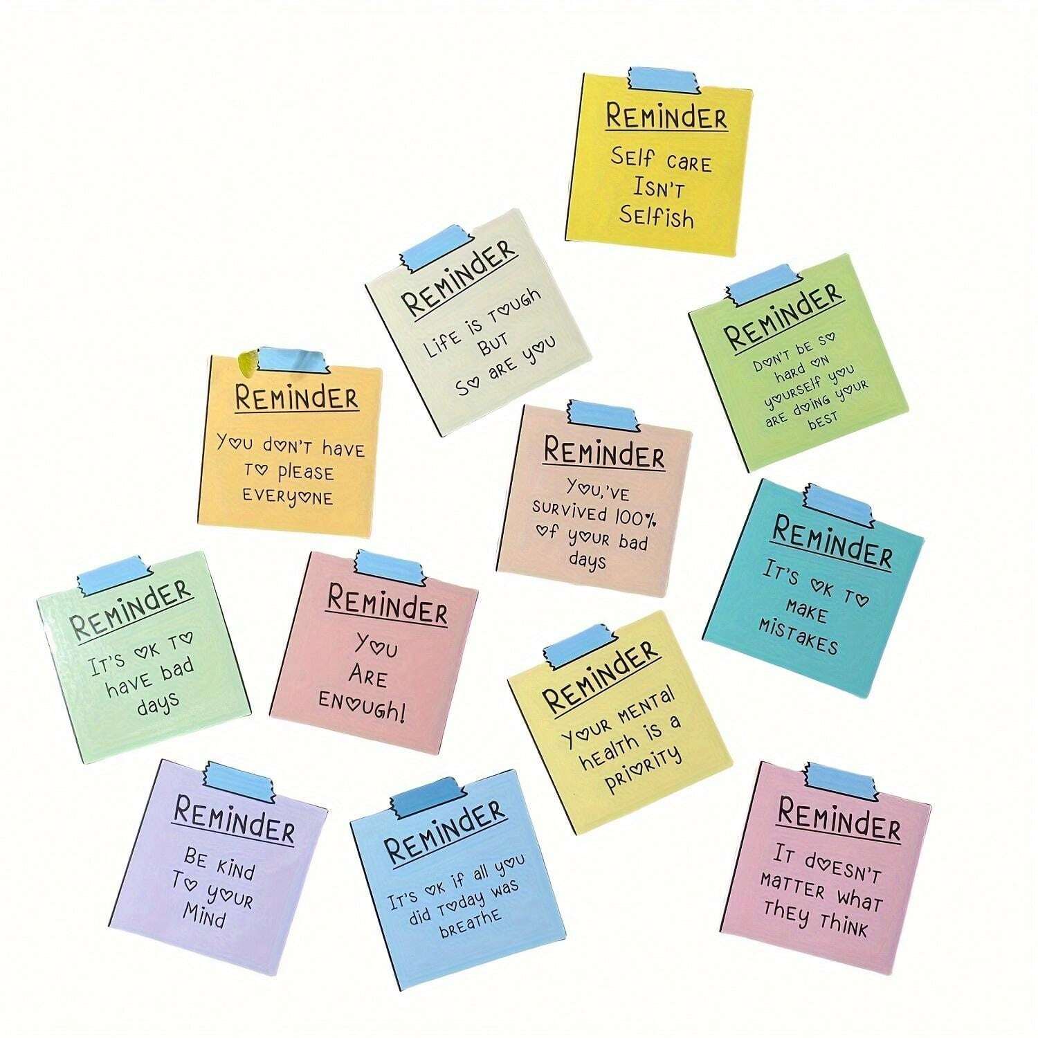 12pcs Positive Psychology Affirmation Sticky Notes For Mental Health ...