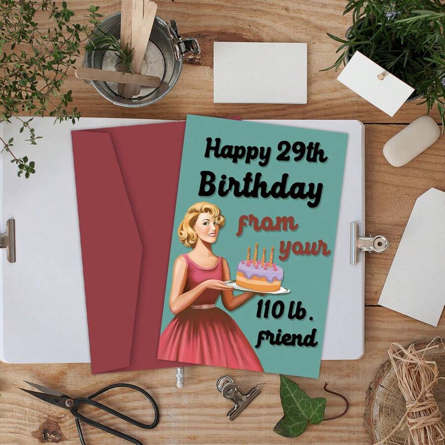 1pc Humorous Birthday Card For Any Age - Witty 29th Birthday ...