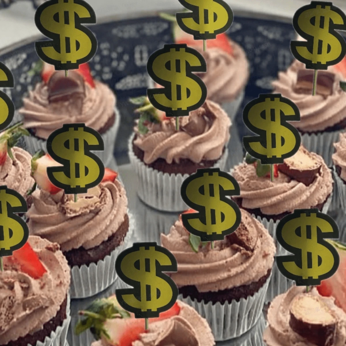 Dollar Sign Cake Toppers For Decorating Cupcakes And Birthday Cakes ...