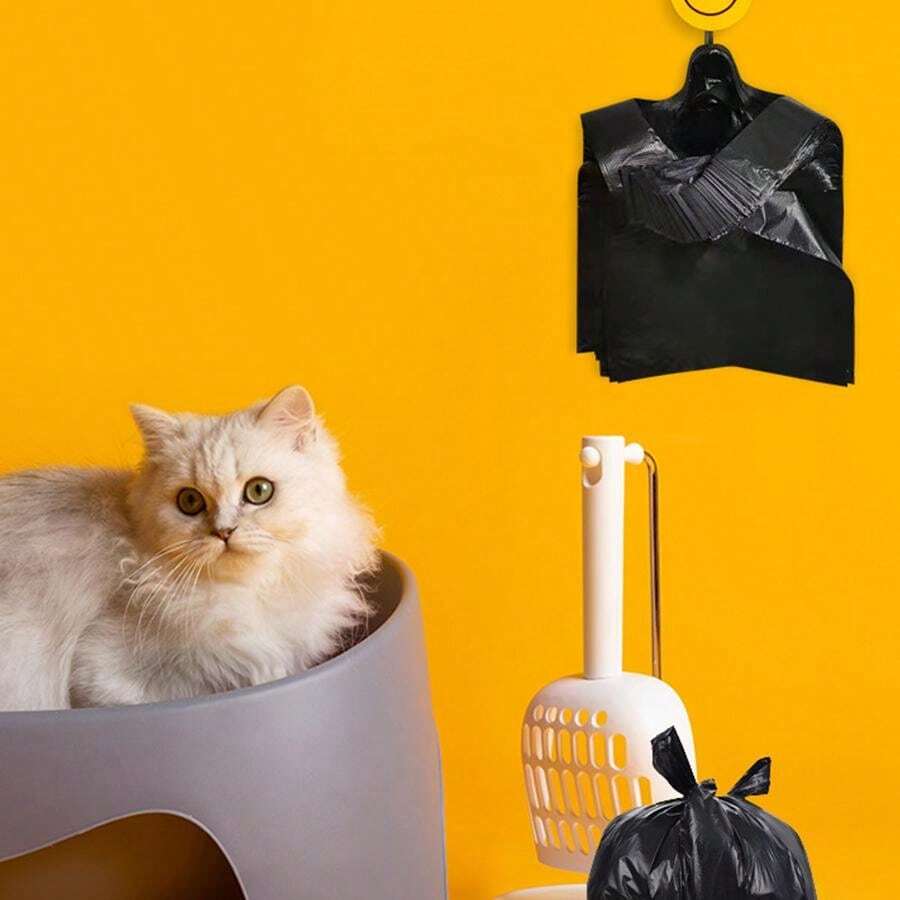 100pcs/Pack Thick Black Plastic Bags, Multipurpose Trash Bag For Pet ...