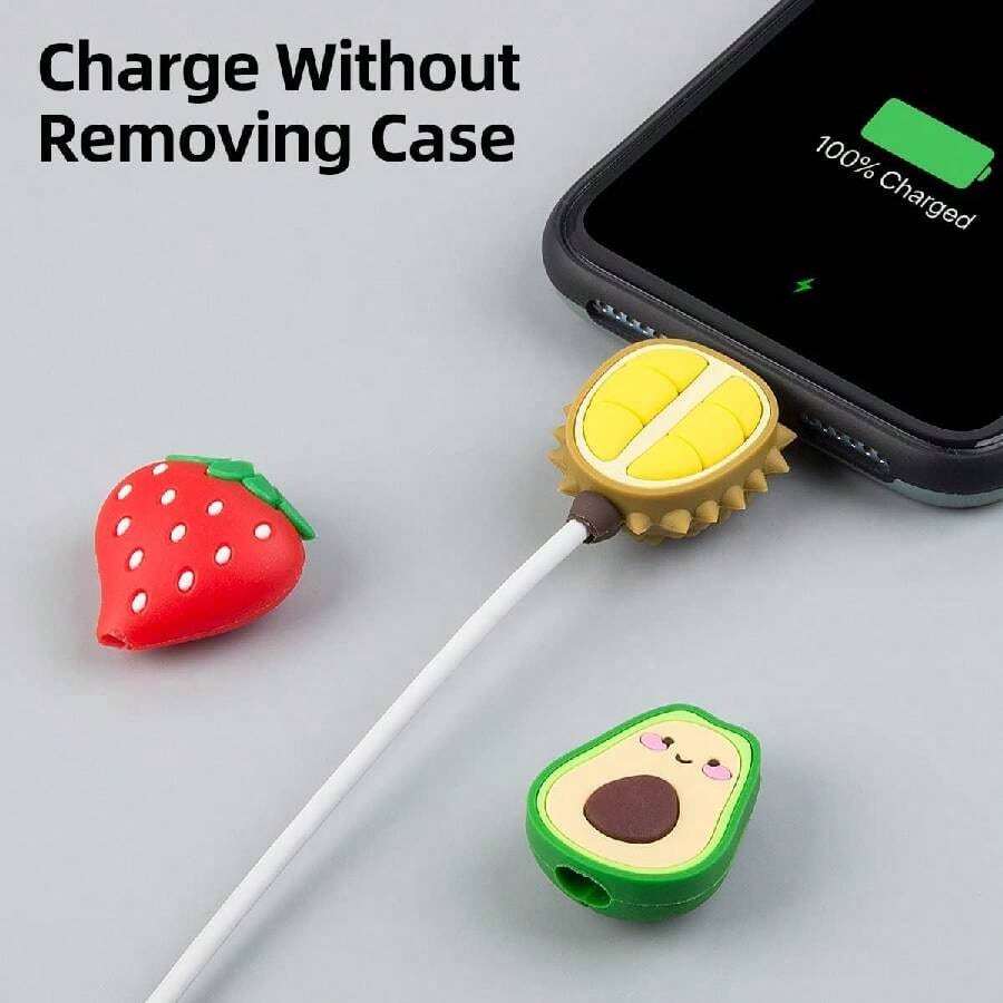 Cute Cable Protector, Cable Saver, Fruit Animal Charging Cable Buddies ...