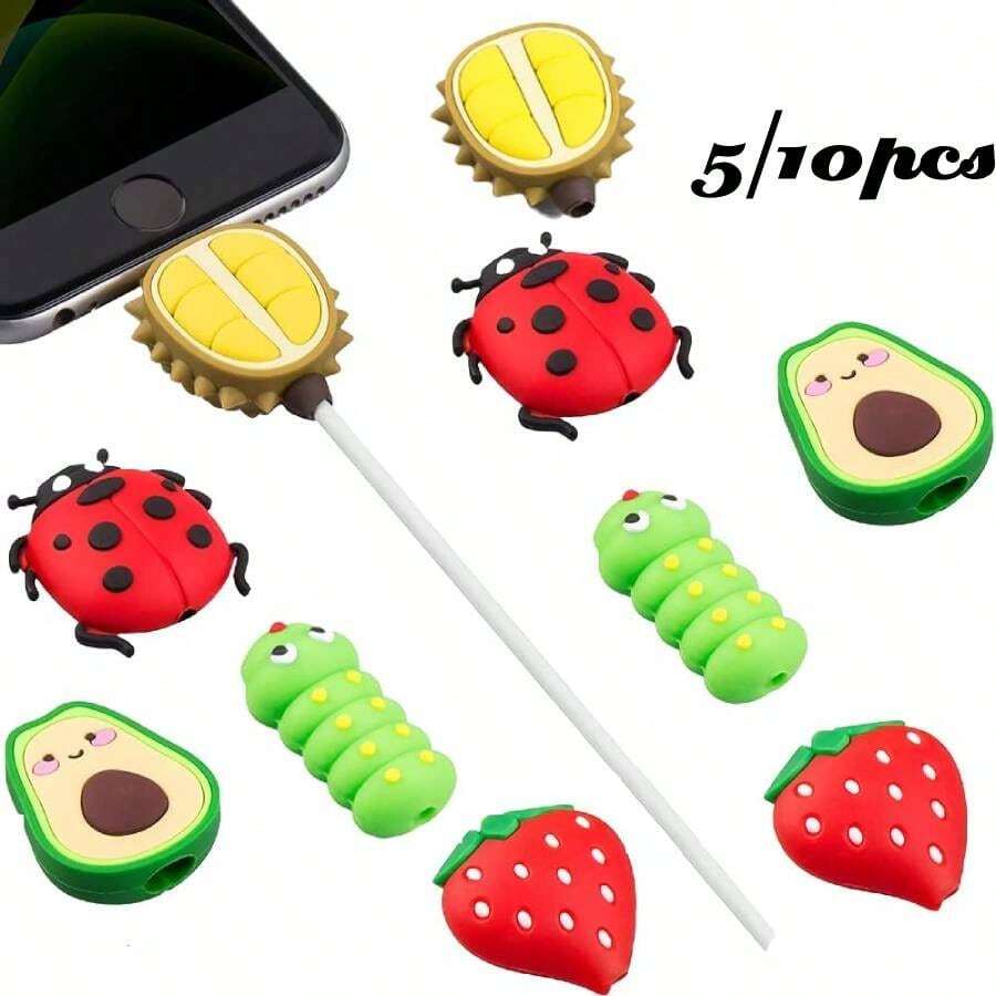 Cute Cable Protector, Cable Saver, Fruit Animal Charging Cable Buddies ...