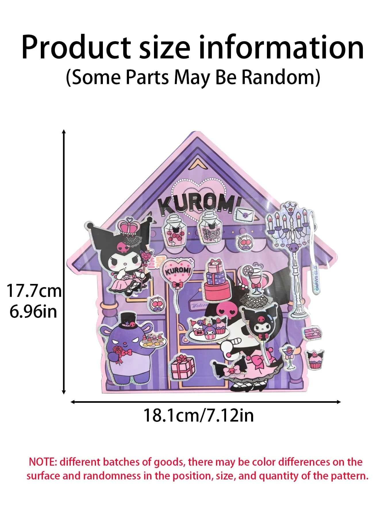 1pack Genuine Sanrio Kuromi 3d Landscape Stickers Scene Bubble Stickers Cute Stickers Book Quiet