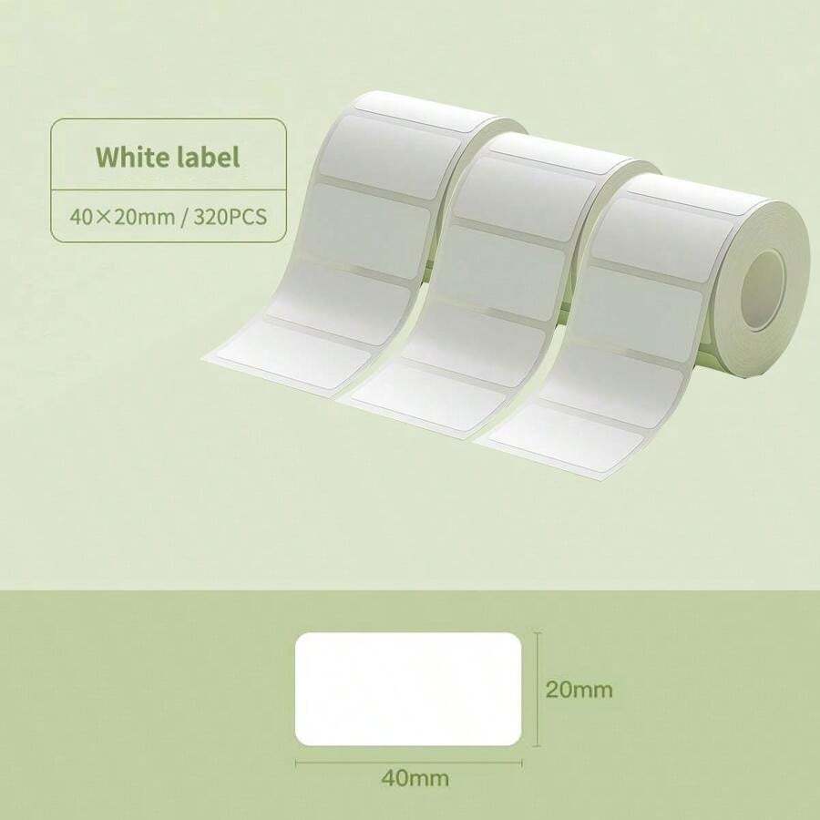 3Rolls, 40x20mm-320PCS Label Sticker Self-Adhesive Thermal Paper, Suit ...