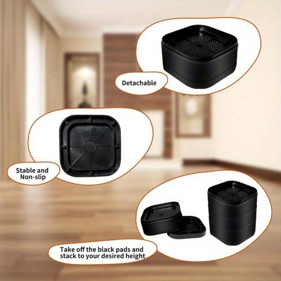 36 Pack Furniture Risers Adjustable Bed Risers Square Stackable Desk ...